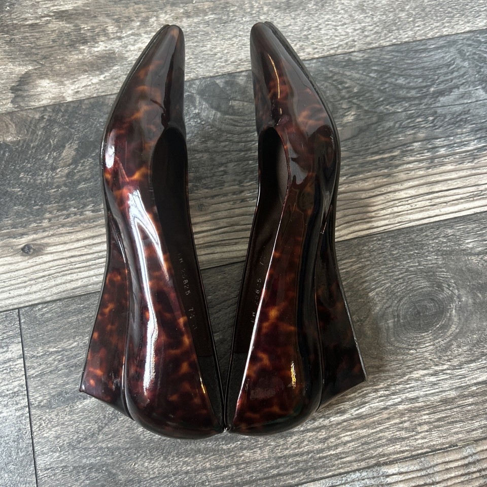 Stuart Weitzman Wedges Low Heal Tortoise Shell Patent Leather Women’s ...