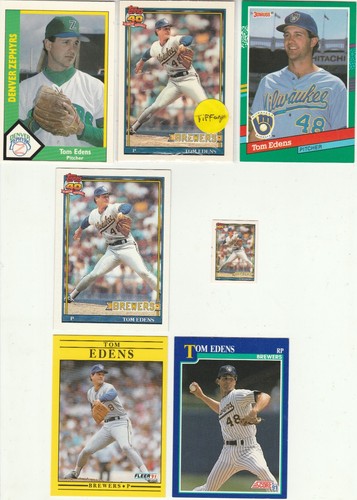 20 TOM EDENS different card lot RC 1990 - 1994 Brewers Twins Astros | eBay