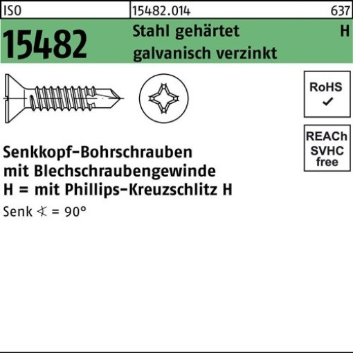 250er PACK(Stk) 015482001040063038 Senkbohrschraube ISO 15482 m ...