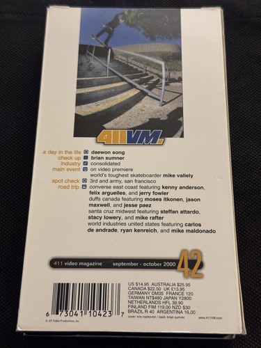 411VM Skateboarding Issue #42 VHS Sept/Oct 2000 Daewon Song Brian ...