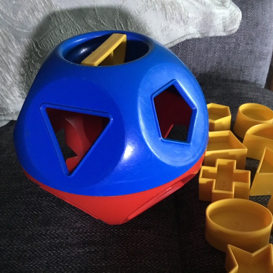 Tupperware SHAPE-O BALL Vintage Shape Sorter Baby Toy Complete 10 x ...