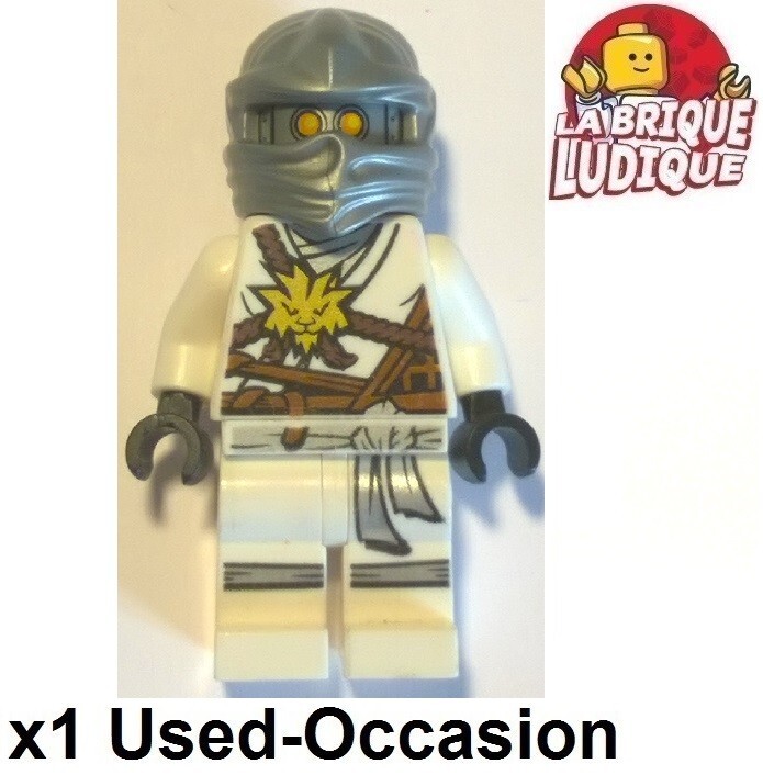 Lego Figurine Minifig Ninjago Zane Honor Robe robot head cagoule argent ...