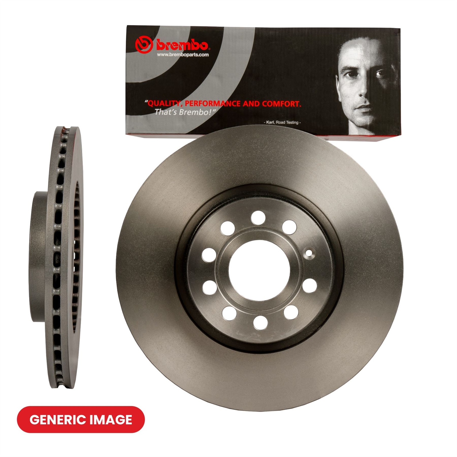 2x Brake Discs Front Internally Vented Fits Seat Skoda VW BREMBO 09 ...