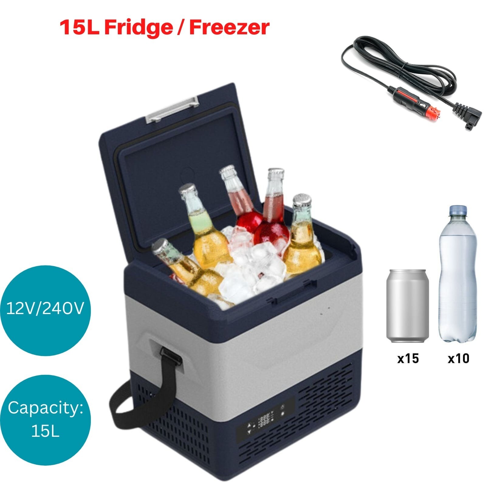 15L Portable Fridge Freezer Kiliroo 12V | Grelly UK