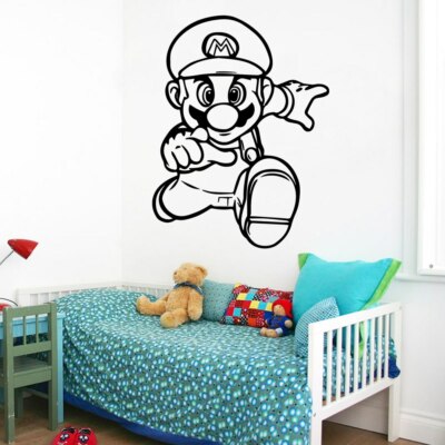 Super Mario Vinyl Wall Stickers Wallpaper For Baby Kids Rooms bedroom ...