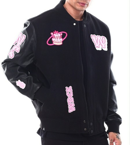 Wedding Cake Pound Cake Embroidered Patch Mens Jet Black/Pink Varsity ...