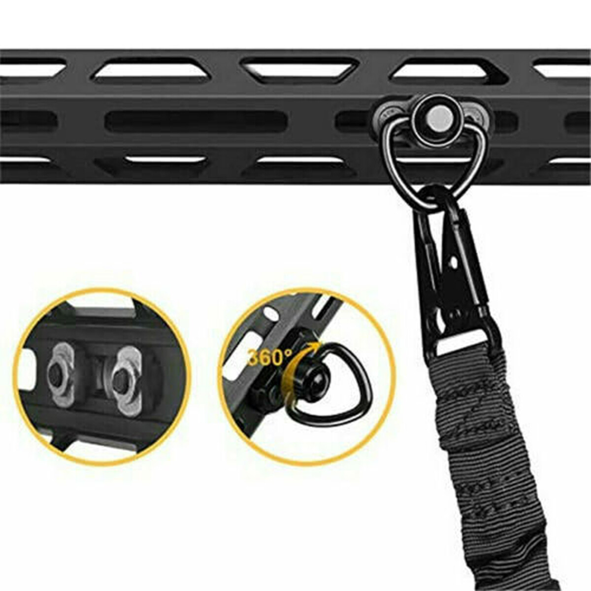 2Pack MLOK M-LOK Quick Release Sling Mount Push Button QD Sling Swivel ...