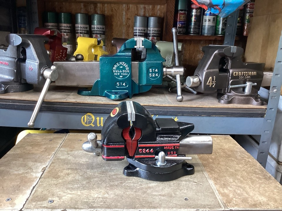 Restored Vintage Dunlap 5244 Bench Vise Pipe Jaws 17 Lbs USA | eBay
