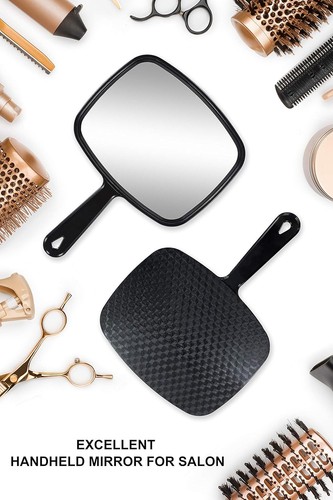 Hand Mirror, Barber Hairdressing Handheld 9.3"L x 6.7"W, Black | eBay