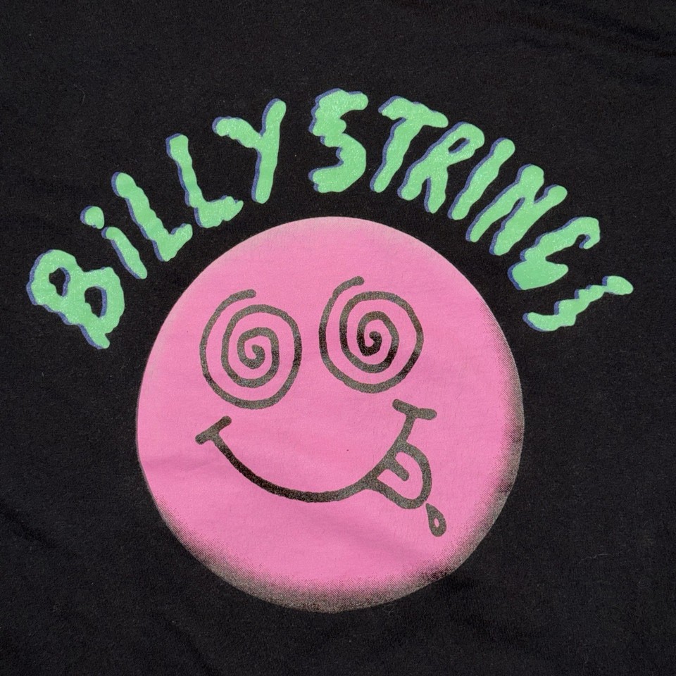 Billy Strings Pink Smiley Face Tee Shirt Size Small Comfort Colors Tag ...