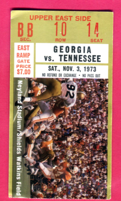 11/3/73 GEORGIA/TENNESSEE FOOTBALL TICKET STUB | eBay