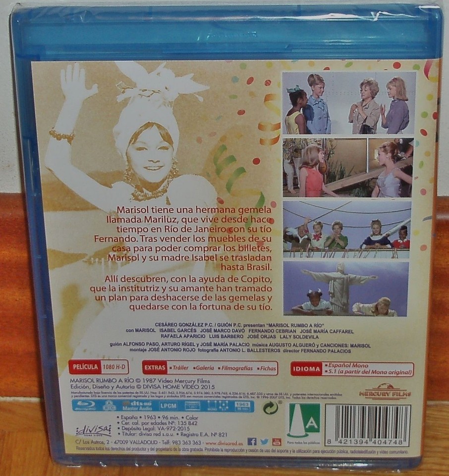 Marisol Rumbo A Rio Blu-Ray Nuevo Precintado Cine Español Comedia ...