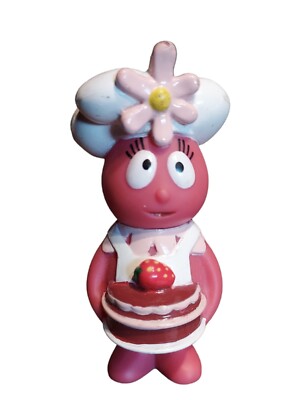 Yo Gabba Gabba 2014 Foofa Figurine Pink Girl Daisy Hat Holding Cake | eBay