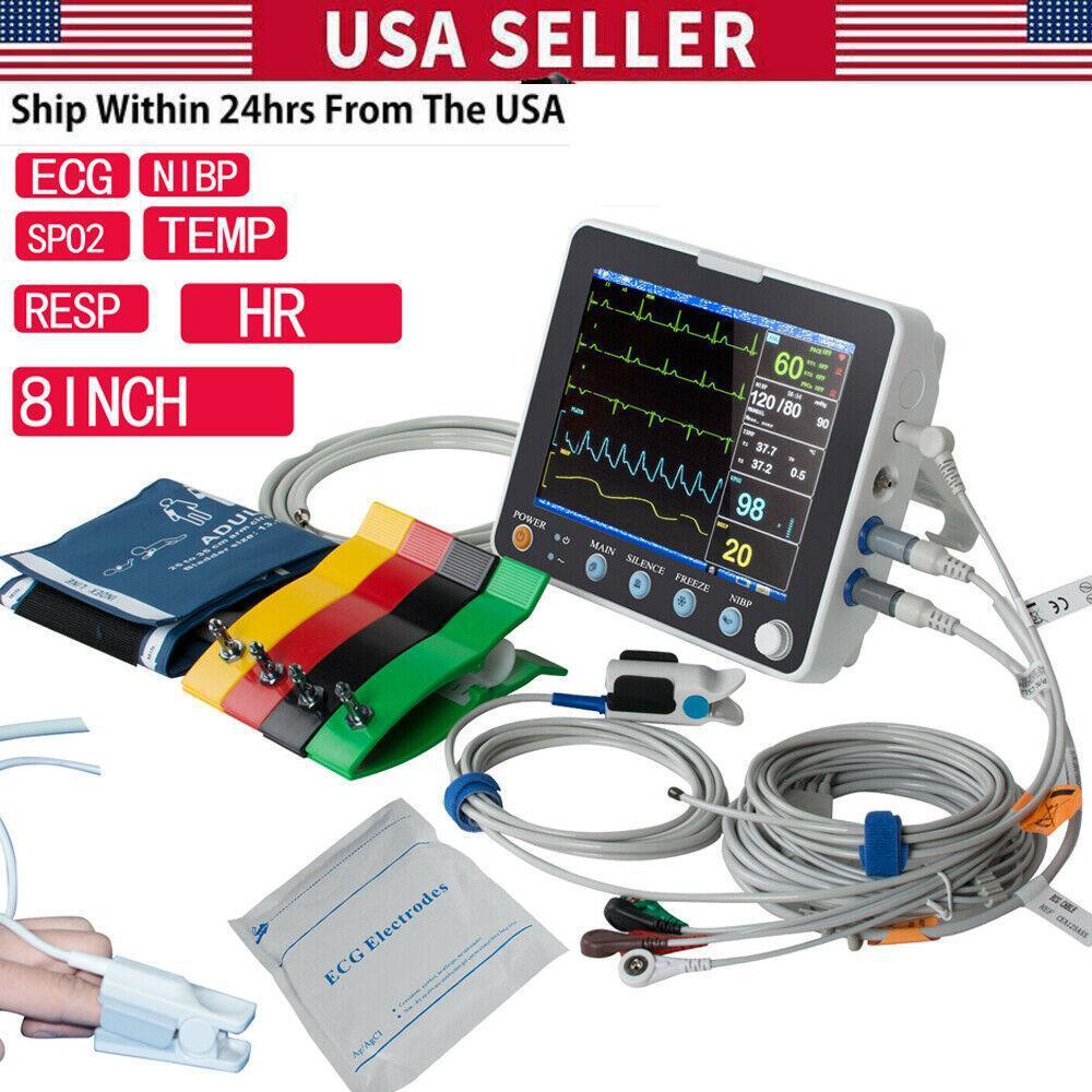 Medical Monitor ICU CCU Vital Sign Patient Monitor ECG NIBP RESP TEMP ...