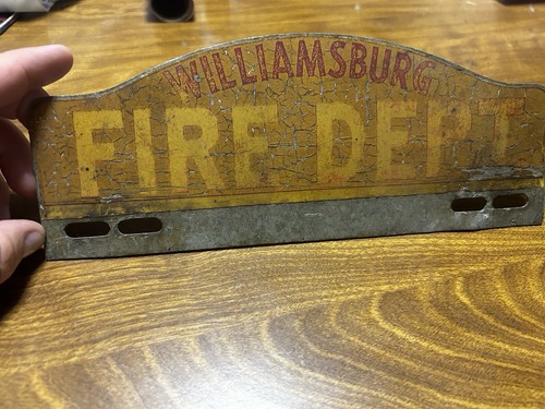 Fire Department License Plate Topper Williamsburg Virginia | eBay