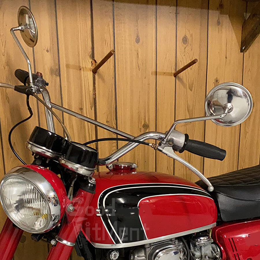 For Honda CB350 2PC Motorcycle Chrome Side Rear View Mirrors Round ...