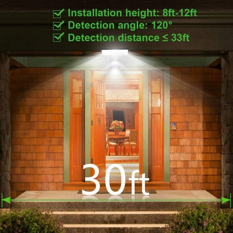 JESLED LED Solar Lights 90-LED Garden Yard Security Ourdoor Motion Wall ...