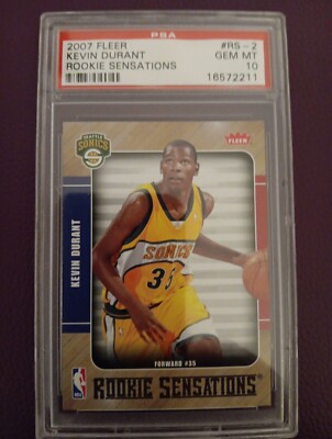 2007-08 Fleer Kevin Durant Rookie Sensations RC 2 Rookie PSA 10 Phoenix ...