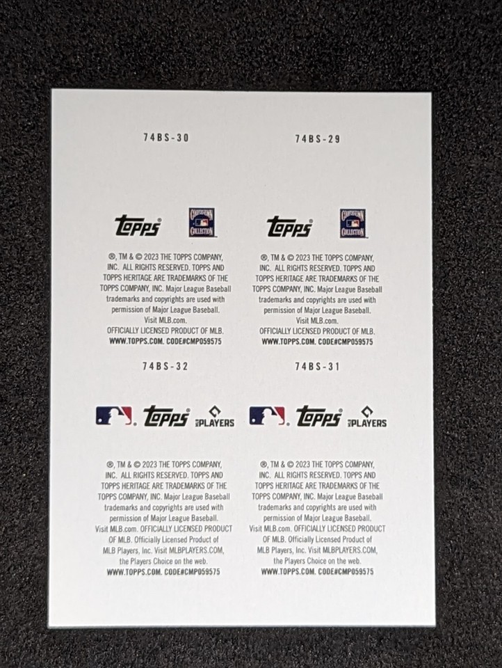 2023 Topps Heritage Phillies STAMPS SP (#74BS 29-32) - Harper, Schmidt ...