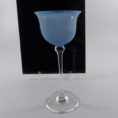 Studioglas Glashaus Udo Edelmann Zierkelch Kelch Stangenglas Blau | eBay