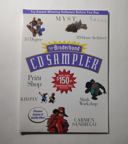 Broderbund 1996 CD SAMPLER Disk for Mac Windows - Demo Myst Kid Pix 1st ...