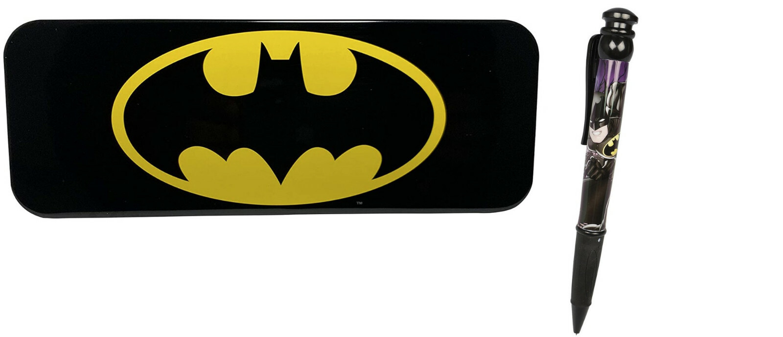 Batman Tin pencil case with JUMBO Batman Pen | eBay