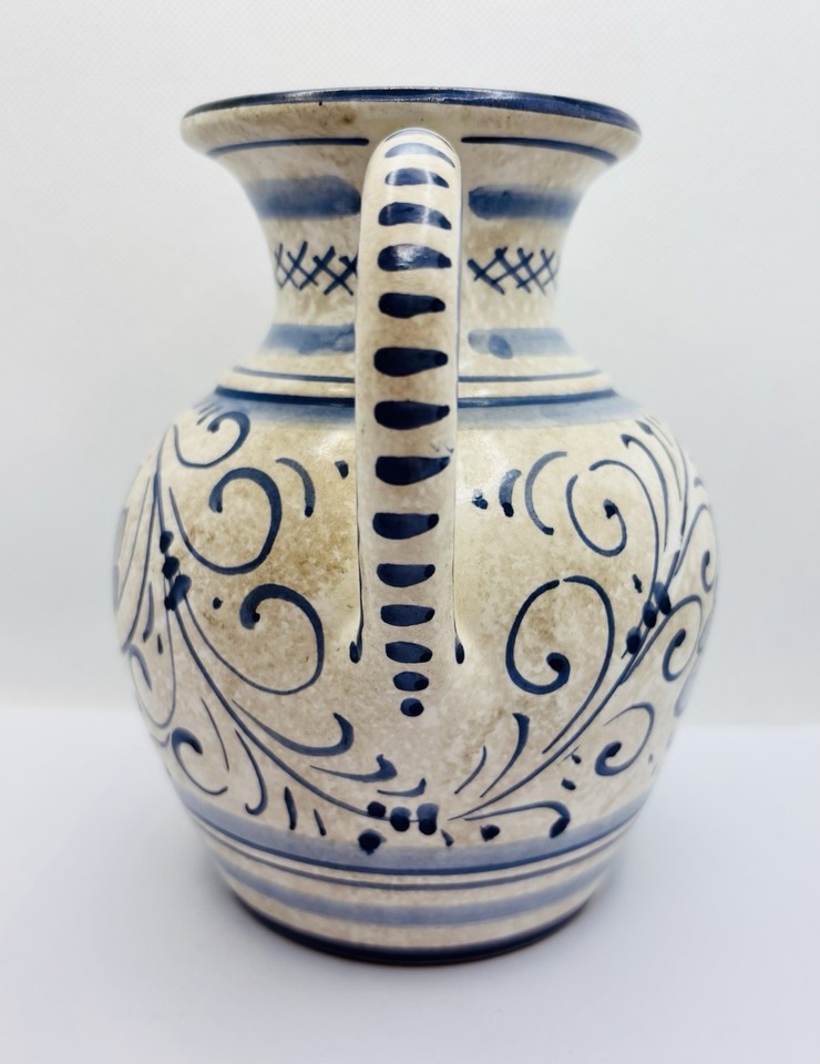 Vintage Italian Sberna Deruta Hand Painted Floral Ceramic Water Wine ...