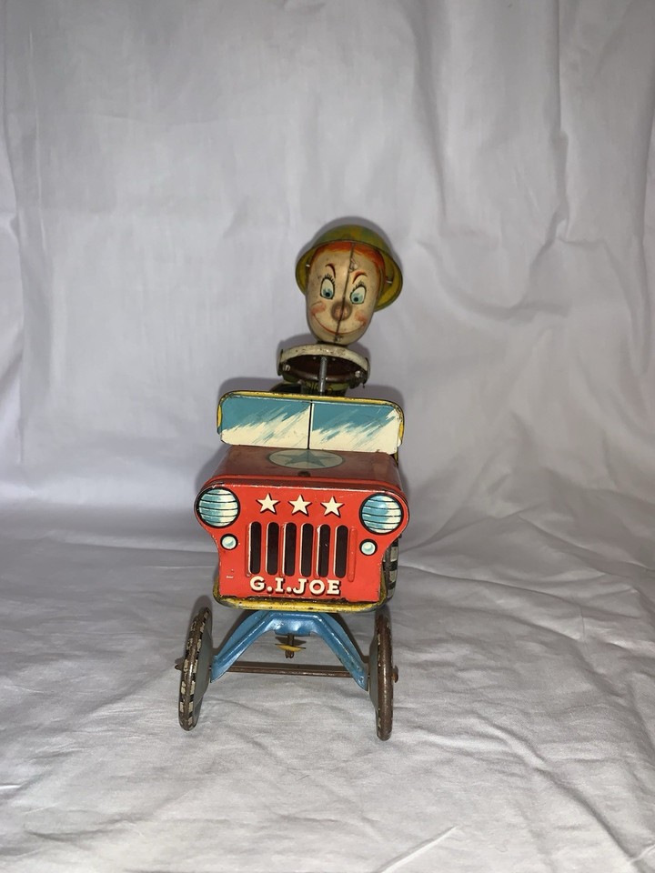 1940’s G.I. Joe And His Jouncing Jeep Tin Litho Wind Up Toy - Unique ...