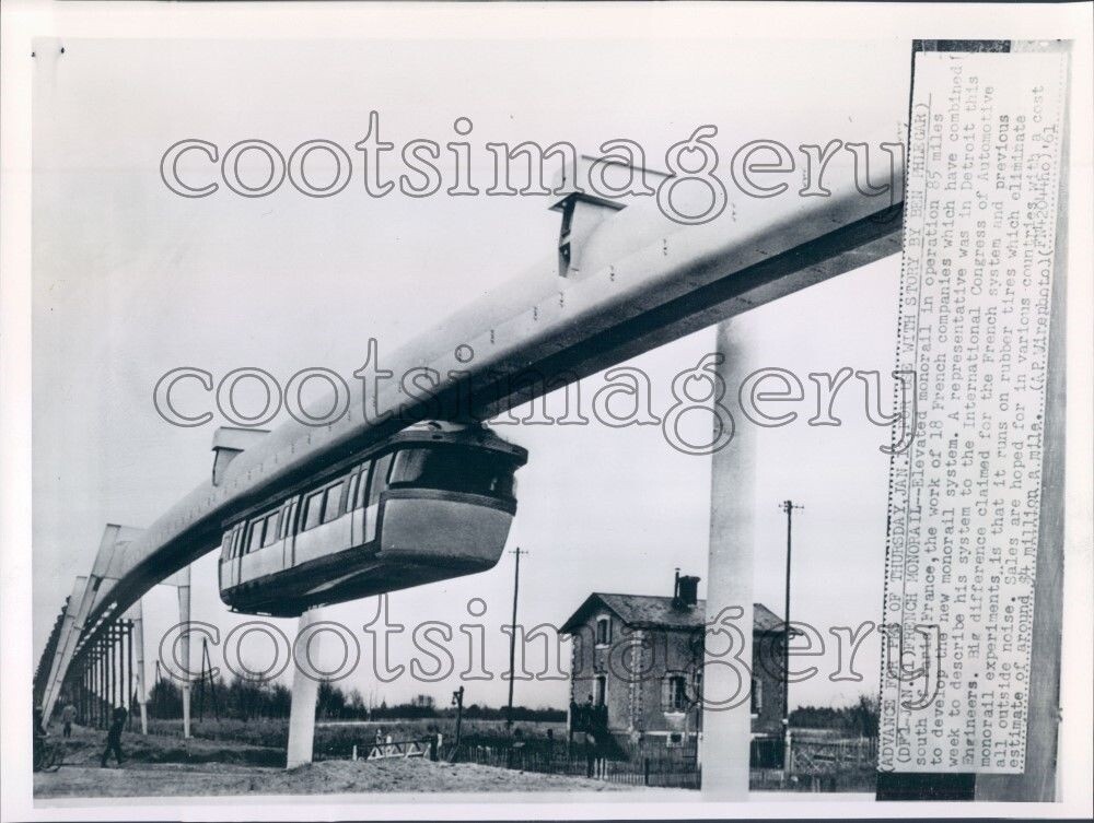 1961 Elevated Monorail 1960s France Press Photo | eBay