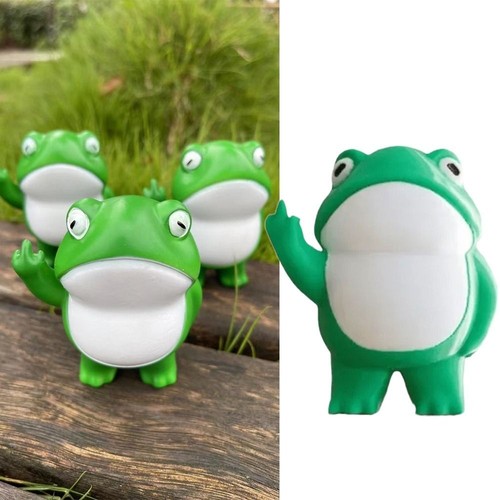 Craft Middle Finger Frog Resin Ornament Yard Art Decor 707960111448 ...