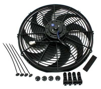 Durable High CFM 12v Electric Curved S Blade 16" Radiator Cooling Fan ...
