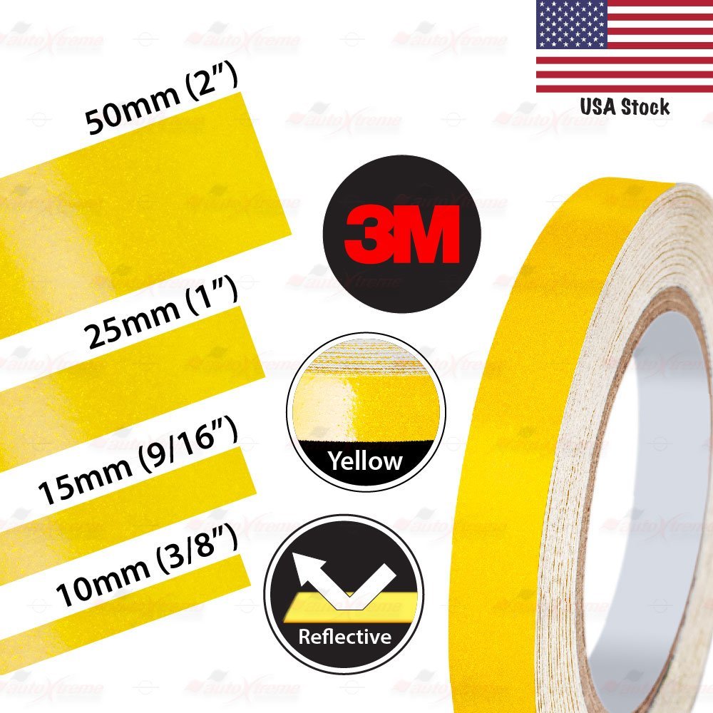 3M REFLECTIVE High Visibility Self Adhesive Decal Tape Stickers 3/8" 9/ ...