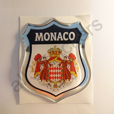 Autocollant Monaco Emblème Armoiries Blason Adhésif Monaco 3D Résine ...