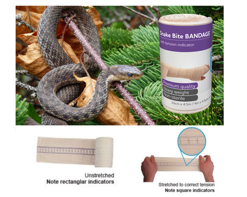 2 X PREMIUM SNAKE BITE BANDAGE WITH COMPRESSION INDICATOR 10CM WIDTH X ...