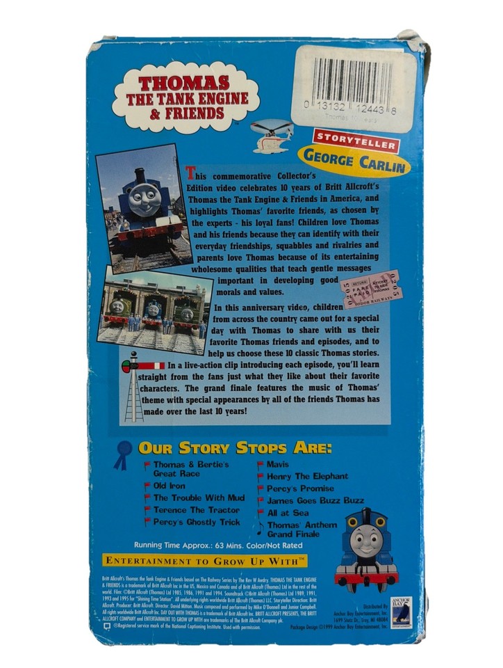 VHS Thomas Friends - Ten Years Of Thomas VHS 1999 Slipsleeve ...