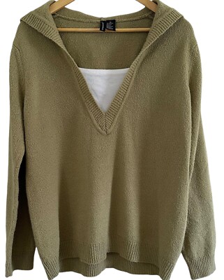 Jason Maxwell Women’s Wool Blend Hooded Sweater VNeck/Mock Tank ...