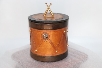 Brevettato Leather Drum Pipe Tobacco Humidor Green Glass Lined | eBay