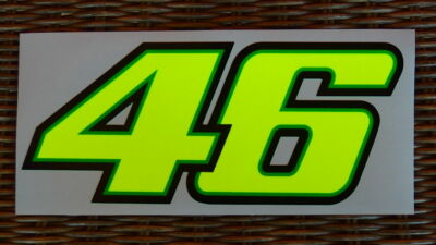 VALENTINO ROSSI STICKER 46 YELLOW FLUORESCENT - SIZE 20CM. - MOTO GP | eBay