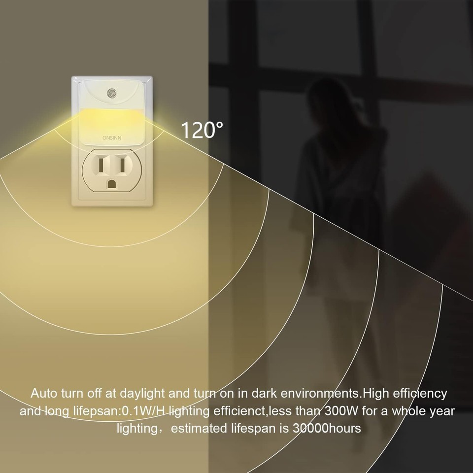 Plug in led Night Light with Dusk to Dawn Twilight Sensor,auto led ...