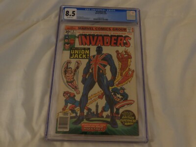 INVADERS #8 2nd UNION JACK 1st cover MCU 1976 2nd Baron Blood KIRBY CGC ...