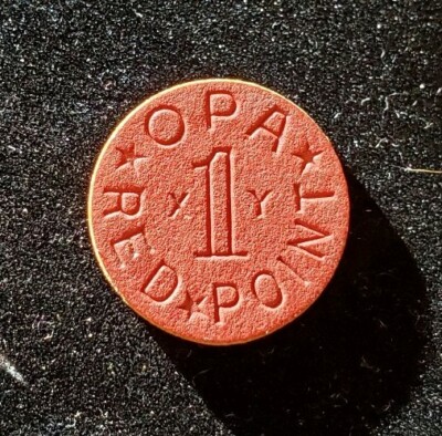 WWII OPA "XY" RED POINT RATION TOKEN ☆ t5168 | eBay