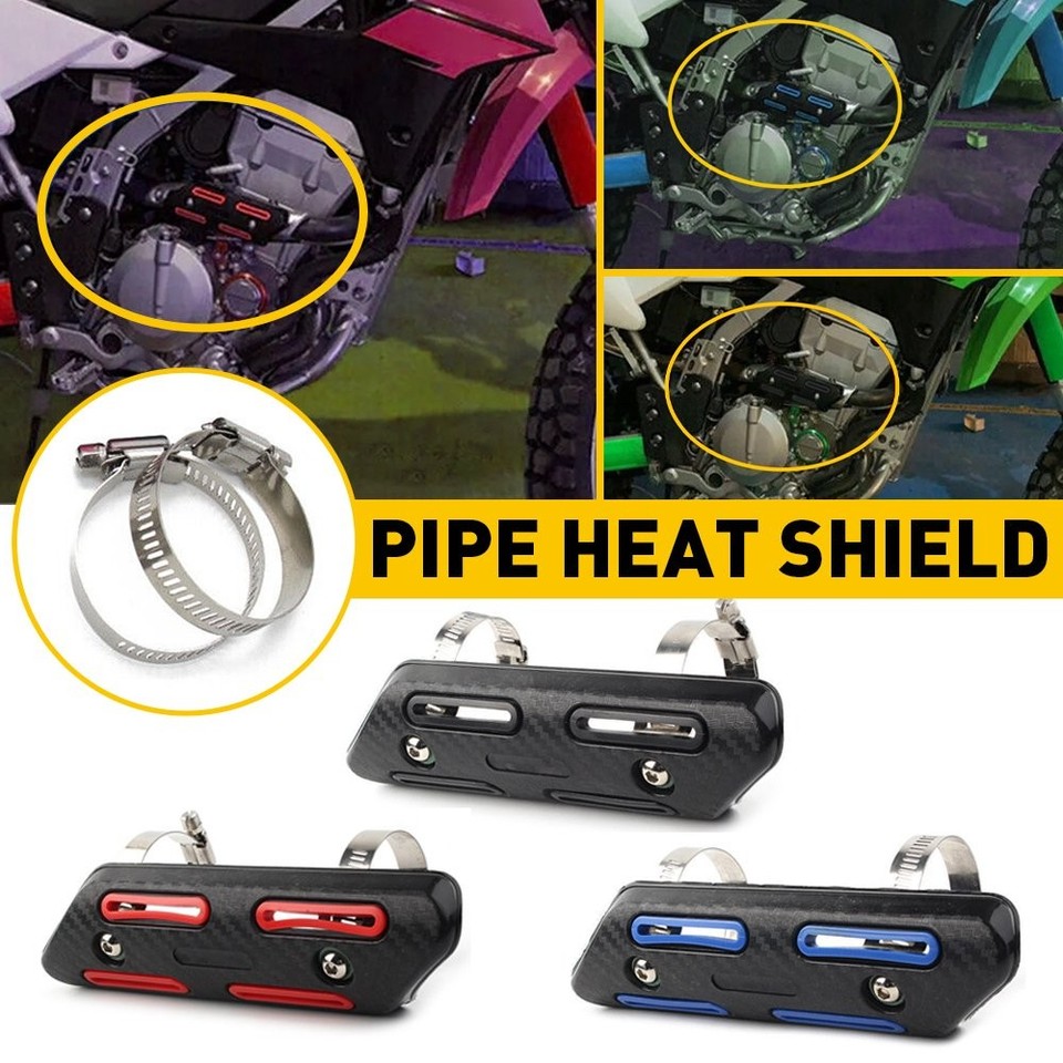 Exhaust Heat Shield Universal Motorcycle Exhaust Pipe Protector Red ...