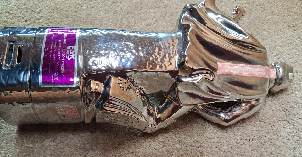 Elvis Presley Silver Anniversary Decanter Music Box Empty W/ Orig. Box ...