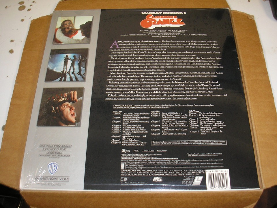 Clockwork Orange Extended Play Laserdisc Warner Home Video 1990 Stanley ...
