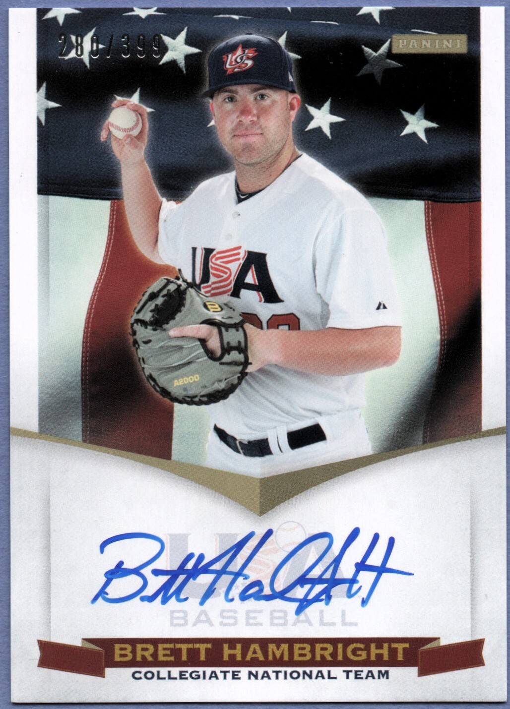 2012 USA Collegiate National Team Signatures #11 Brett Hambright Auto ...