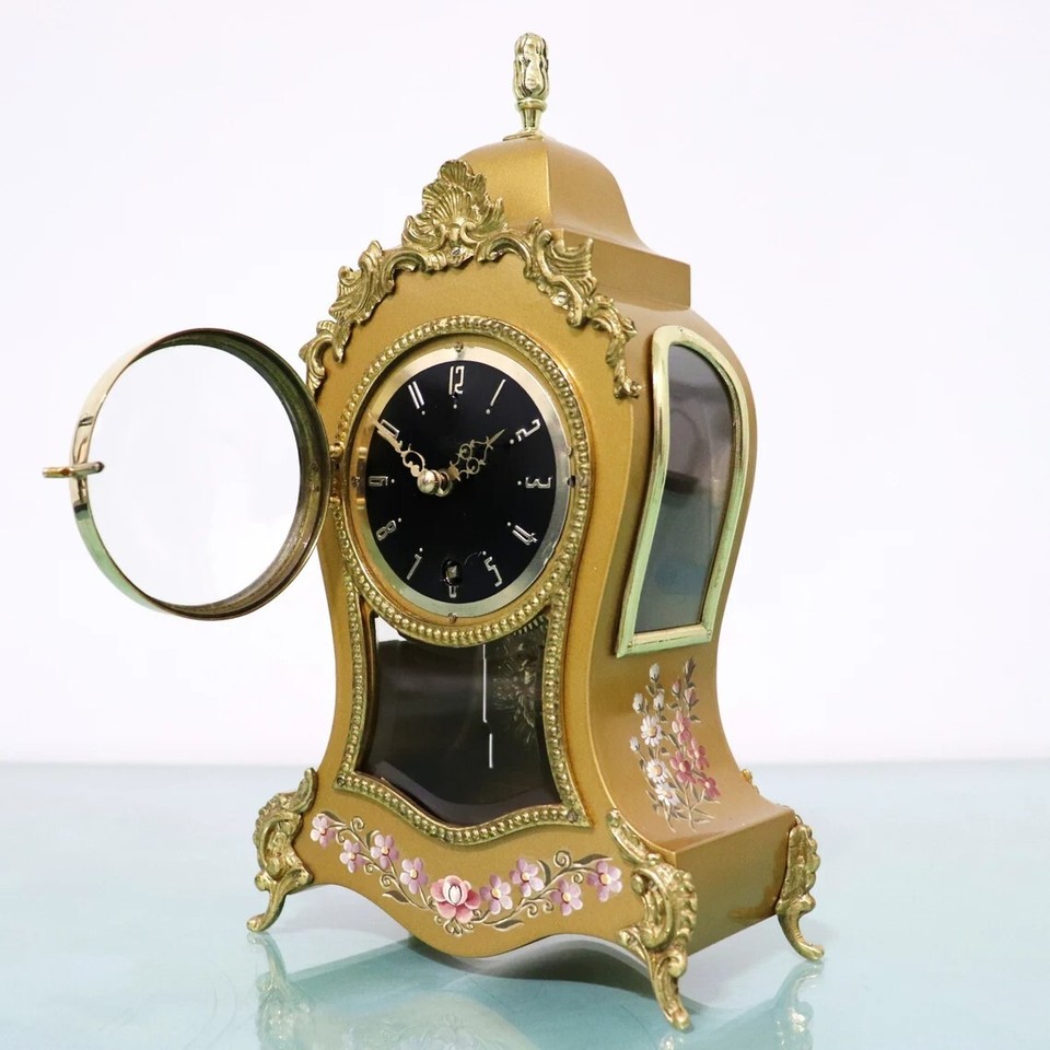 LE CASTEL Vintage Mantel Top! Clock Baby Mini SWISS Neuchatel 8 days ...