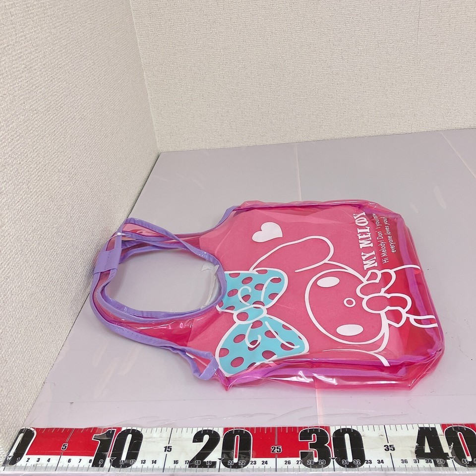 Sanrio My Melody Clear Vinyl Tote Bag Handbag Pink Blue Ribbon Rabbit ...