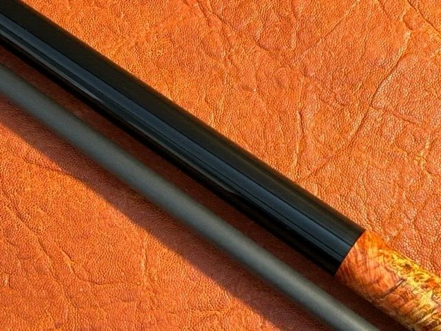TNT Custom Pool Cue 1 of 1 With Carbon Fiber Shaft. Red Black Ash Burl ...