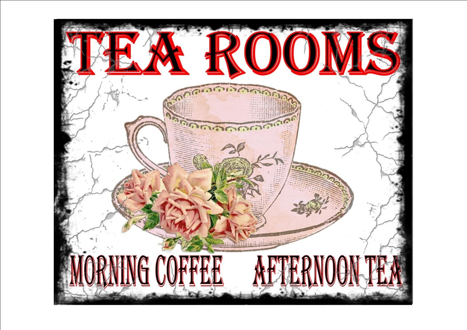 Vintage Retro Style Tea Shop Advertising Sign door sign, Tea Rooms Sign ...