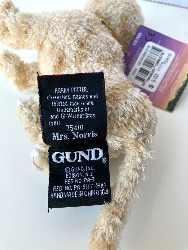 RARE Harry Potter Mrs. Norris Argus Filch's Cat Plush Soft Toy GUND ...